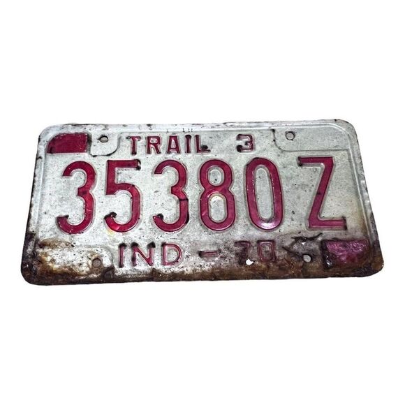 Other | Vintage Indiana Trail License Plate Originaltractor Trailer 197 ...